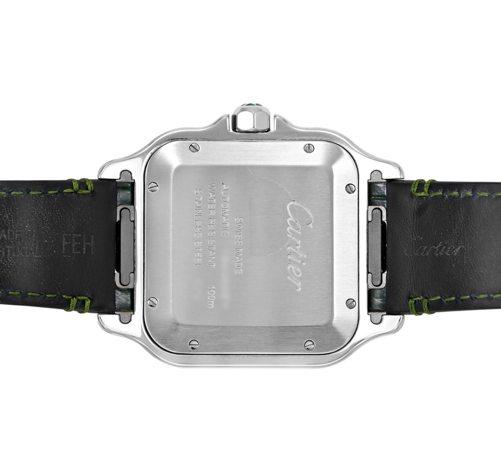 Pre-Owned Cartier Santos de Cartier Men Watch in Green Colour Dial