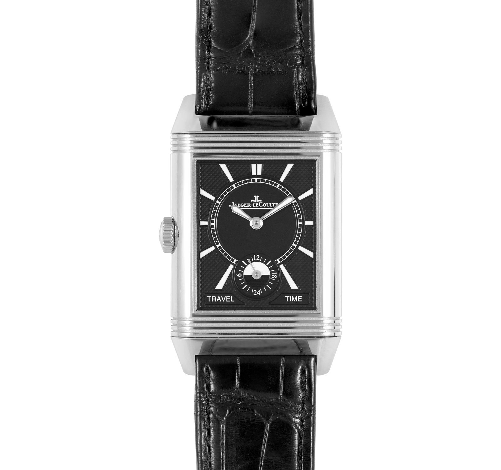 Pre-Owned Jaeger-LeCoultre Reverso Men Watch in Silver & Black Colour Dial