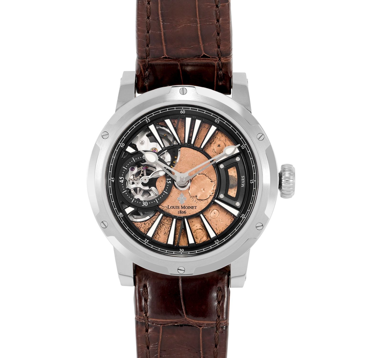 Pre-Owned Louis Moinet Cosmic Art Men Watch in Brown Colour Dial