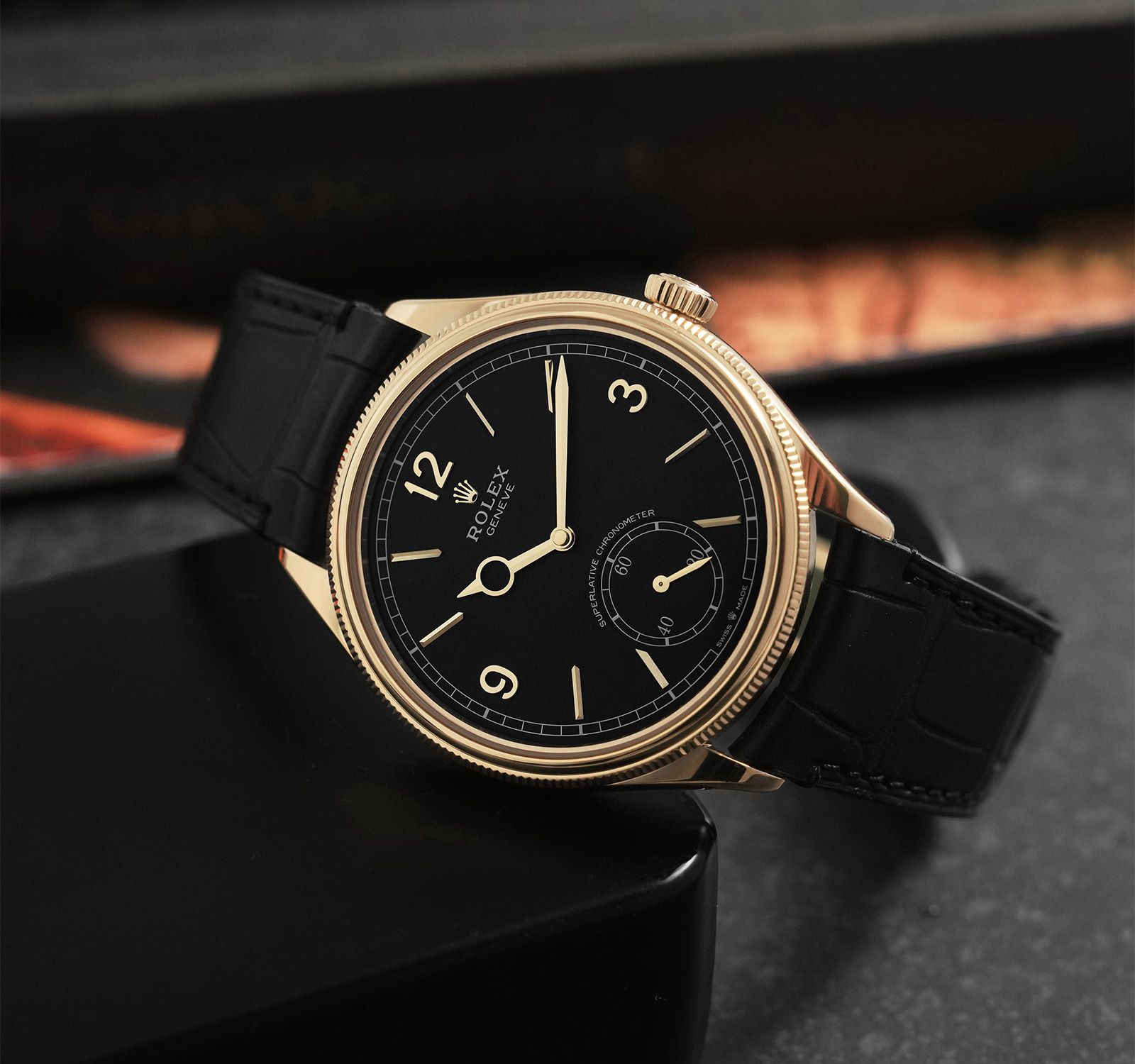 Pre-Owned Rolex 1908 Men Watch in Black Colour Dial