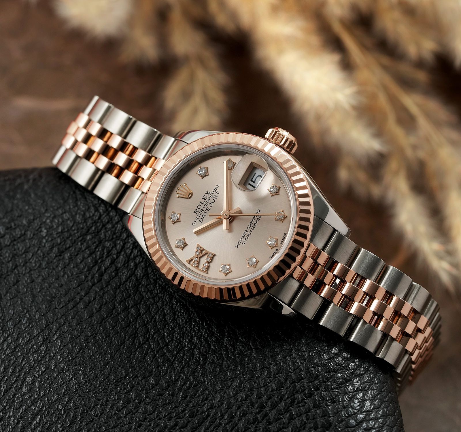 Pre-Owned Rolex Lady-Datejust Women Watch in Rose Colour Dial